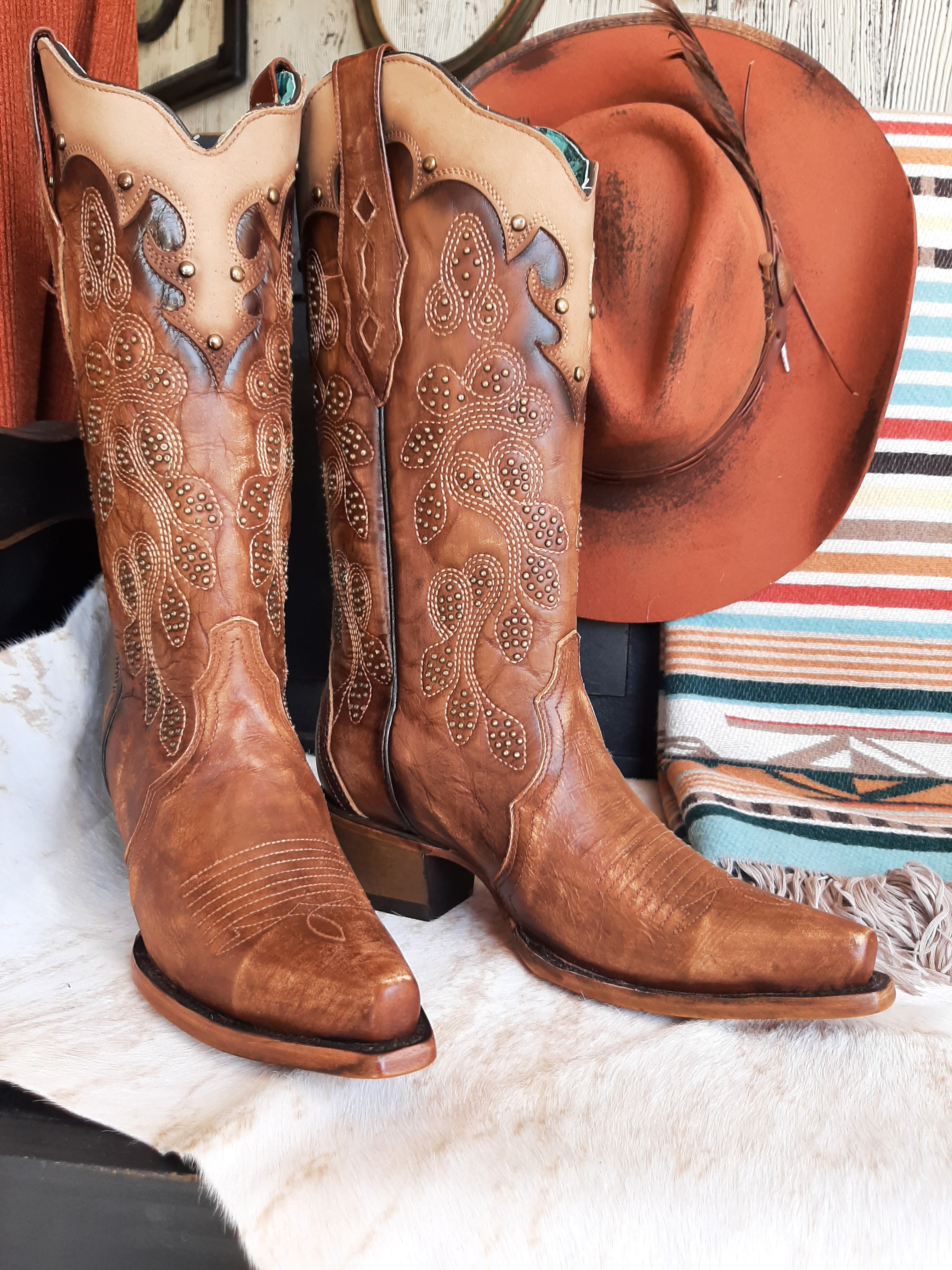 Studded Embroidered Overlay Boot – Wild Hearts Boutique